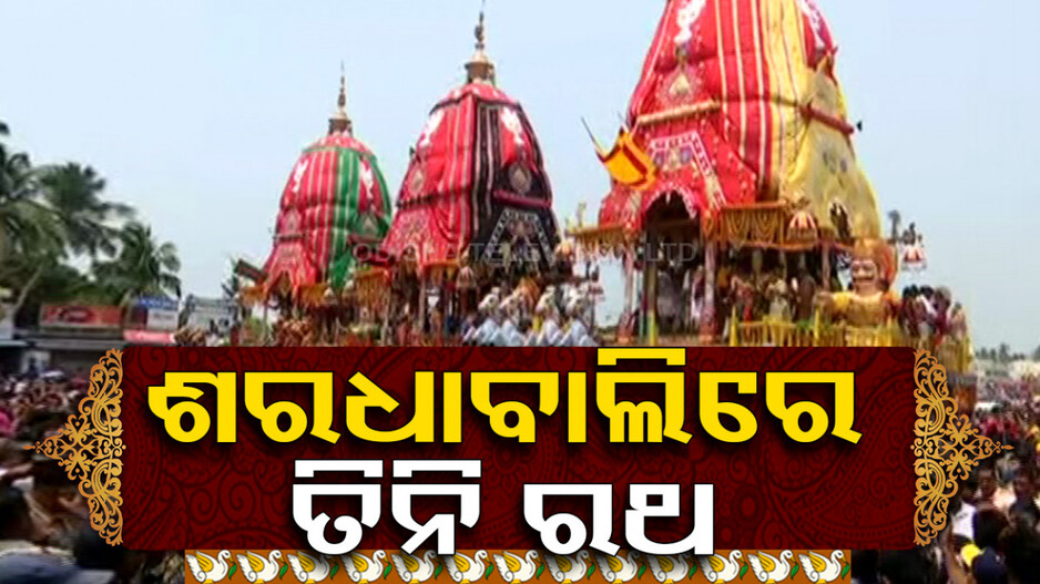 Puri Rath Yatra 2023: ଶରଧାବାଲିରେ ଲାଗିଲା ତିନି ଠାକୁରଙ୍କ ତିନି ରଥ - OTV Khabar