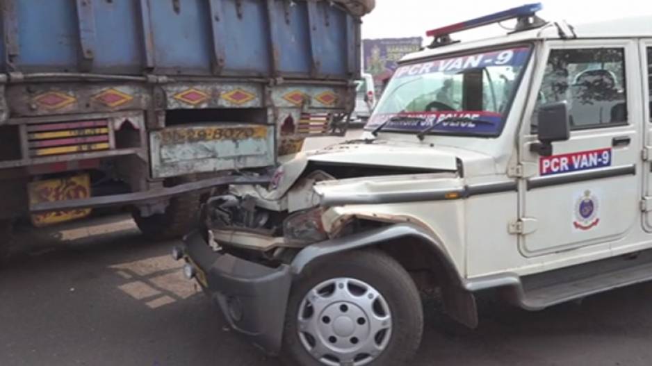 Driver of a Police Control Room PCR van had a close shave after an ...