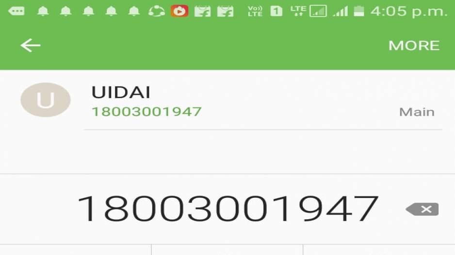 Is 1800 300 1947 Number Autosaved as UIDAI in The Contact List Why You ...