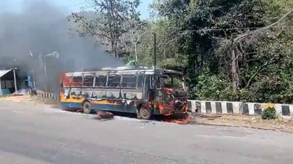 As many as 50 passengers had a narrow escape after the bus they were ...