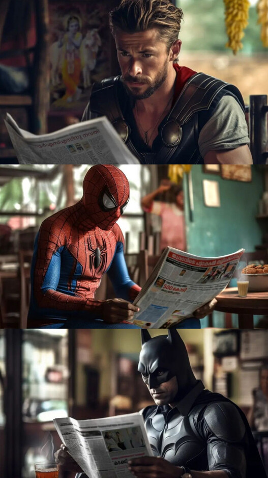 Marvel Superheroes Reading Newspapers! Check AI Imagined Pics