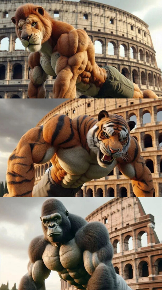 AI Imagines Animals Exercising With Morning Push-Ups