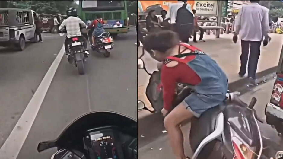 Boy Girl Fight: Girl Picks Up Fight with Boy after Self-Caused Accident ...