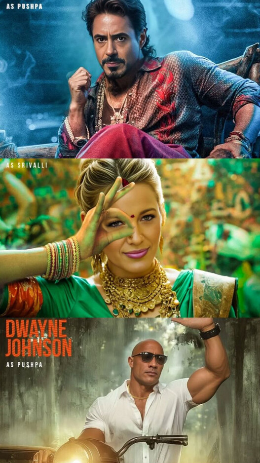 AI Reimagines Hollywood Icons as Pushpa 2 Characters: Robert Downey Jr ...