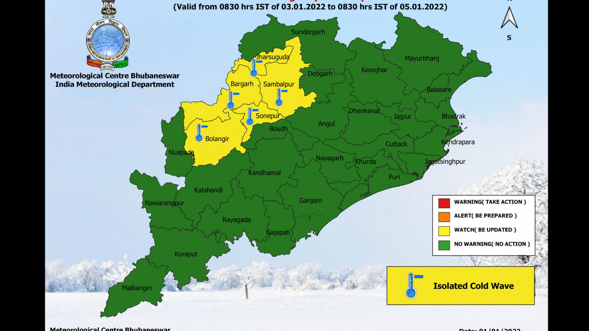 Cold Wave Alert For Several Odisha Districts; IMD Issues Yellow Warning