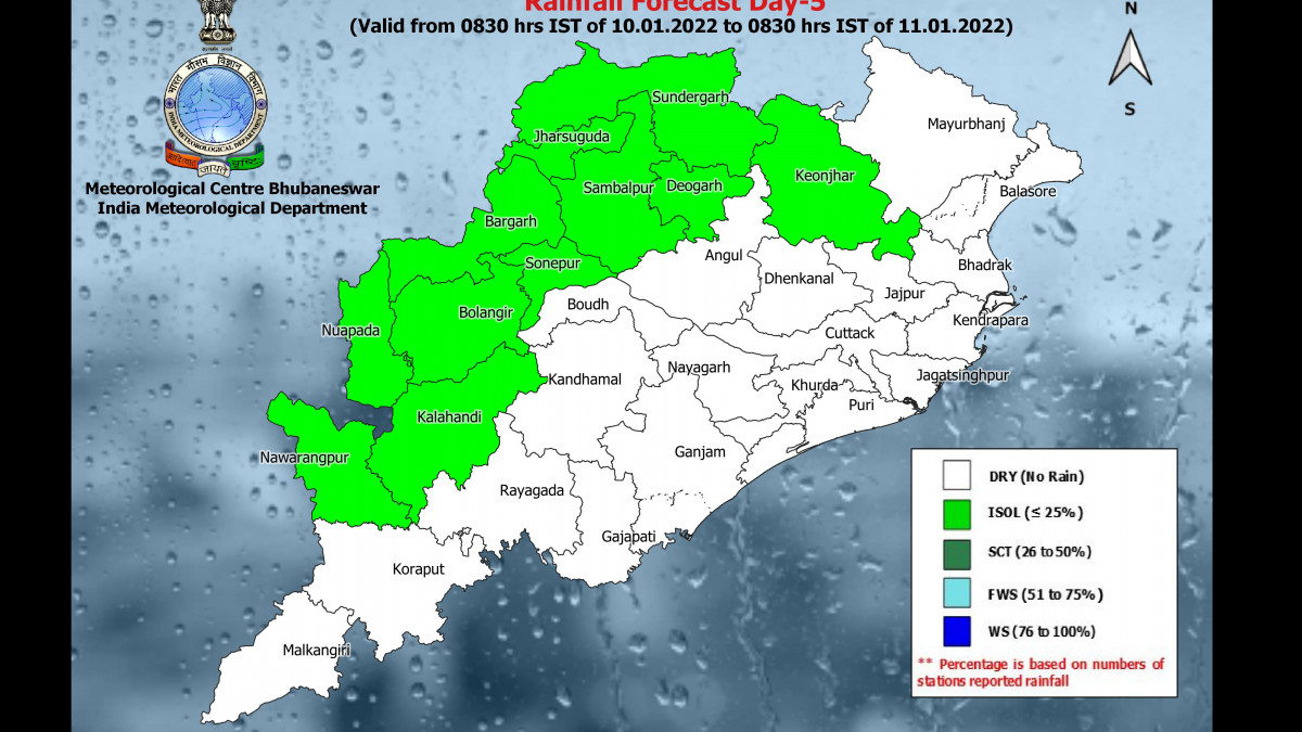 Rain, Thundershower Likely In 11 Odisha Districts On January 10: IMD