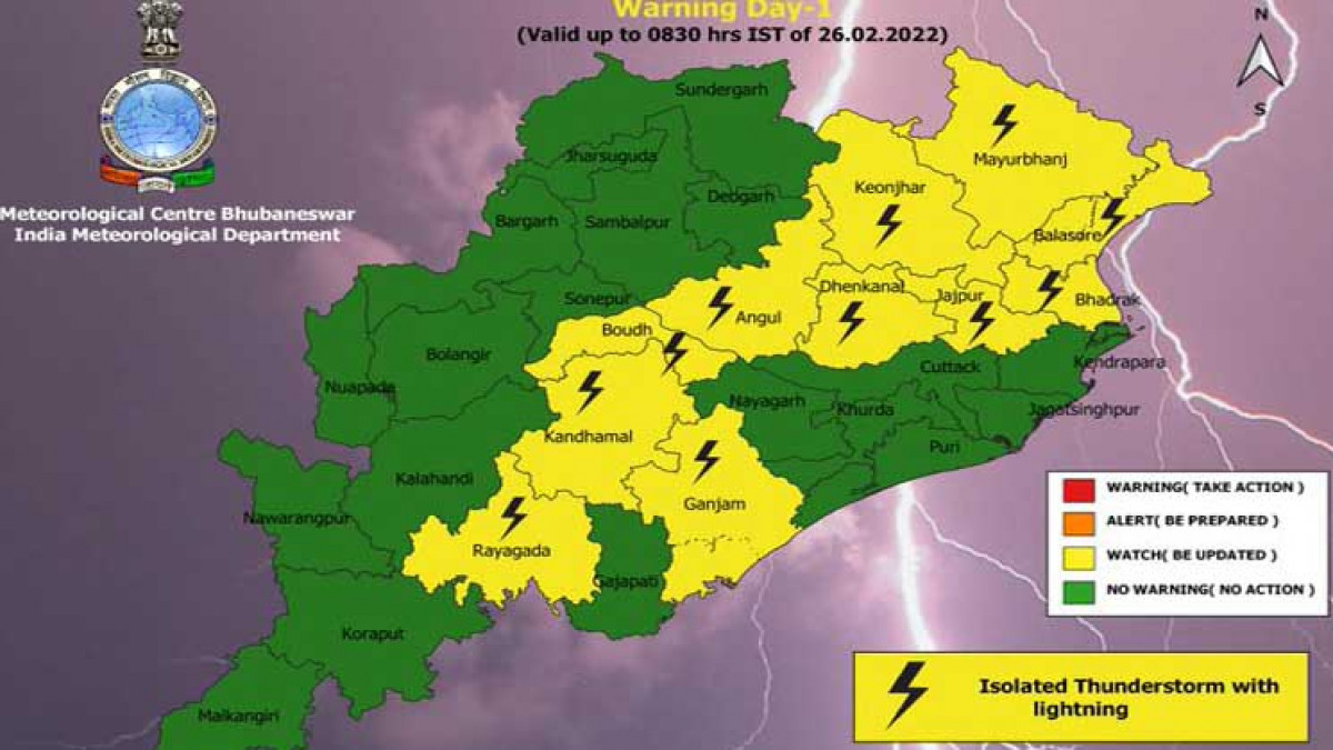 Thunderstorm, Lightning To Occur In 11 Odisha Districts, IMD Issues Yellow Warning